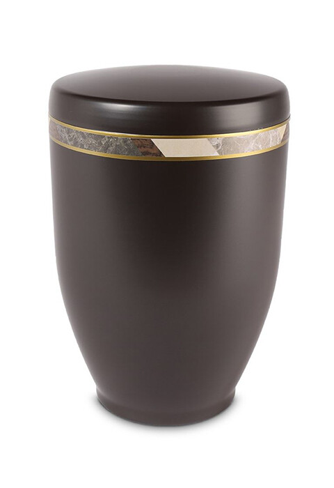 Dark brown metal Cremation Ashes Urn 'Diamond' with strap | legendURN US