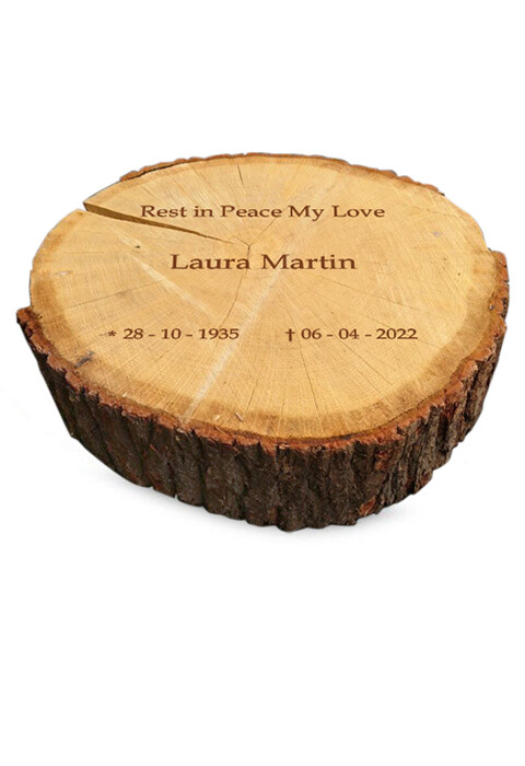 Tree slice Grave Marker for Green or Natural Burial Grounds | legendURN US