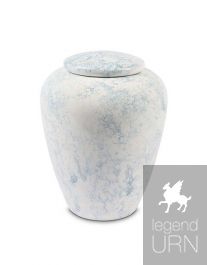 Light blue ceramic cremation urn for a quiet tribute | legendURN US