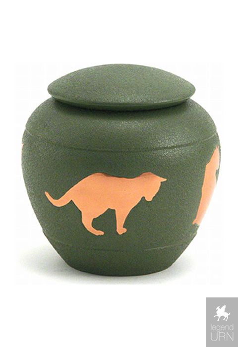 Elegant Cat Urn Silhouette Country Blue | Unique Pet Urns | legendURN US
