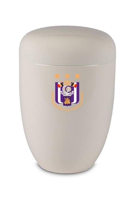 Unique White Football or Soccer Urn with Your Own Team Logo | legendURN US