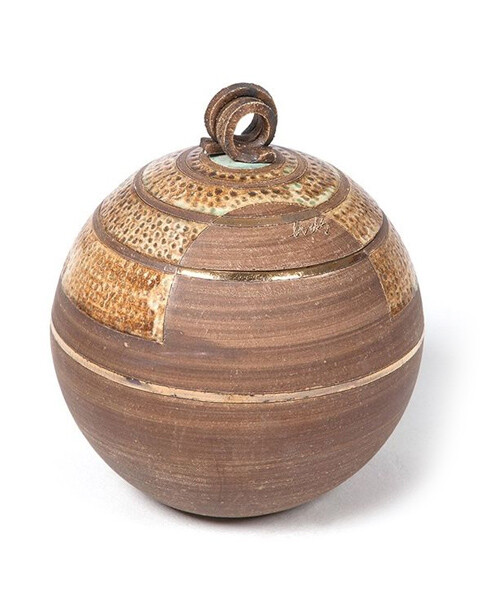 Artistic Ceramic Funeral Urn 'Circle of life' brown | Legendurn.com